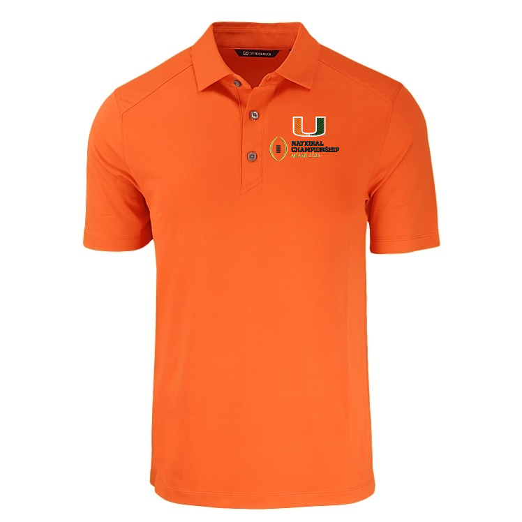 Cutter & Buck Miami Hurricanes Orange 2026 National Championship Polo ...