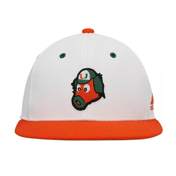 adidas Miami Hurricanes Baseball Maniac Fitted Hat - Miami Team Store