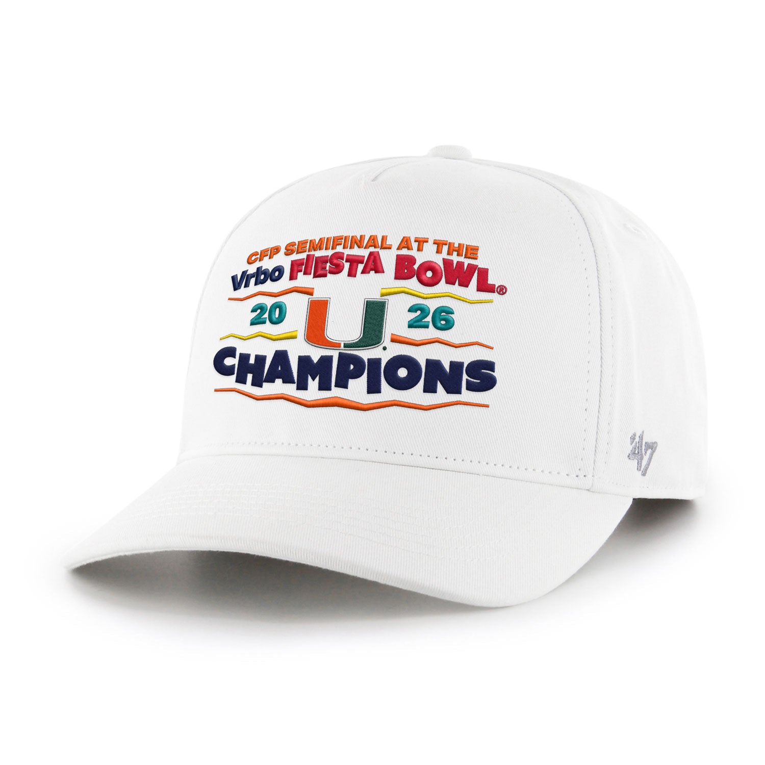 '47 Brand Miami Hurricanes White 2025 Vrbo Fiesta Bowl Champions Hat ...