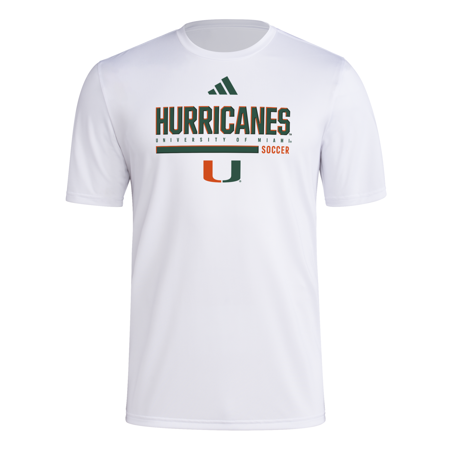 adidas Miami Hurricanes White Soccer Pregame Performance T-Shirt ...