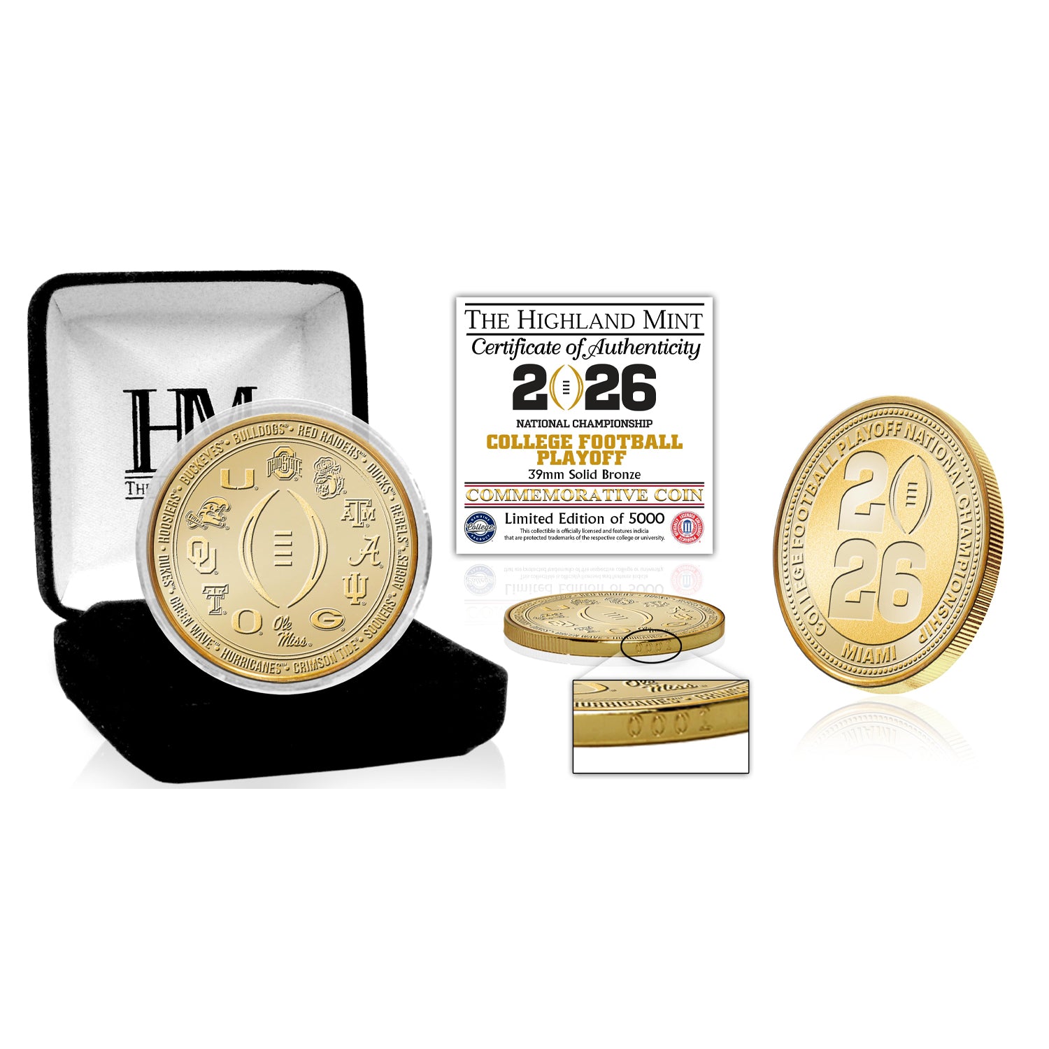 Highland Mint Miami Hurricanes 2025-26 College Football Playoff 39mm B ...