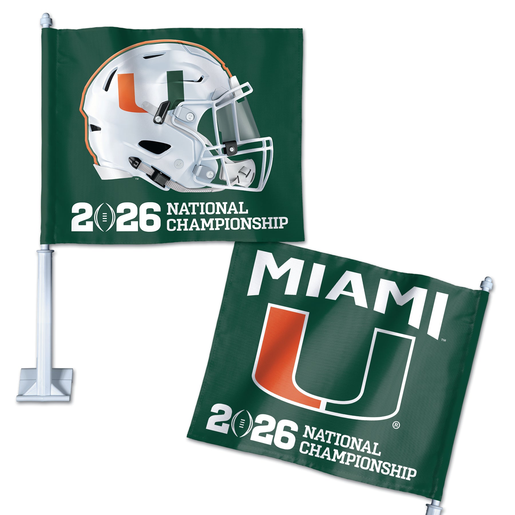 WinCraft Miami Hurricanes Green 2026 National Championship Car Flag ...