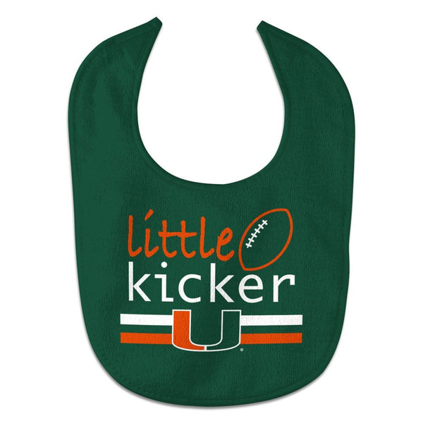 WinCraft Miami Hurricanes Little Kicker All Pro Green Baby Bib - Miami ...